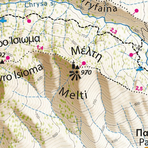 Achladovouni or Tsal, Xanthi (1:30.000) Map by Geopsis Maps & Guides of ...