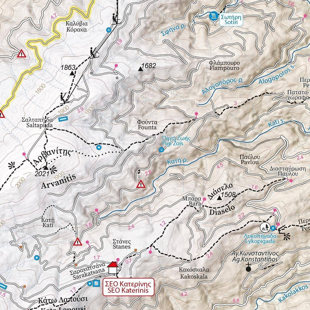 Pieria Mountains, Greece 1:40.000 Map by Geopsis Maps & Guides of ...