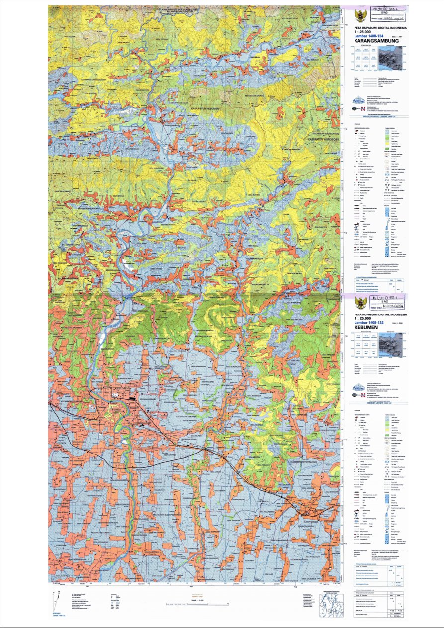 Topography of Kebumen Map by Georof Map Services | Avenza Maps