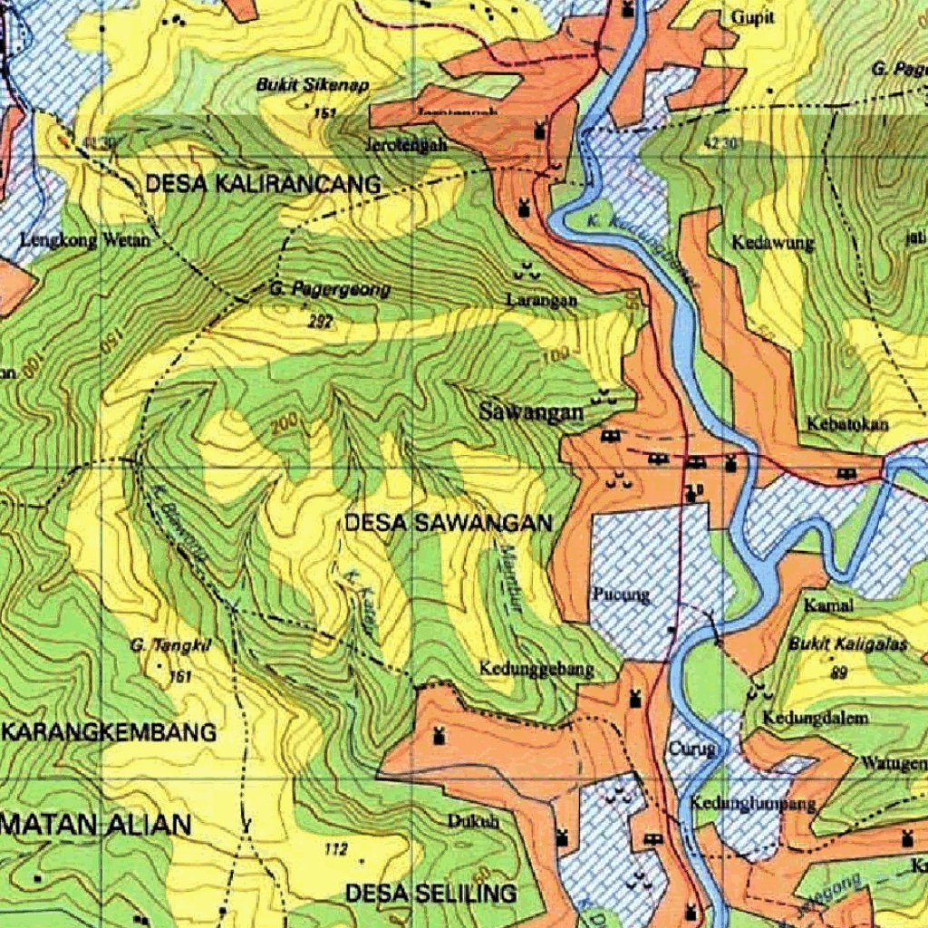 Topography of Kebumen Map by Georof Map Services | Avenza Maps