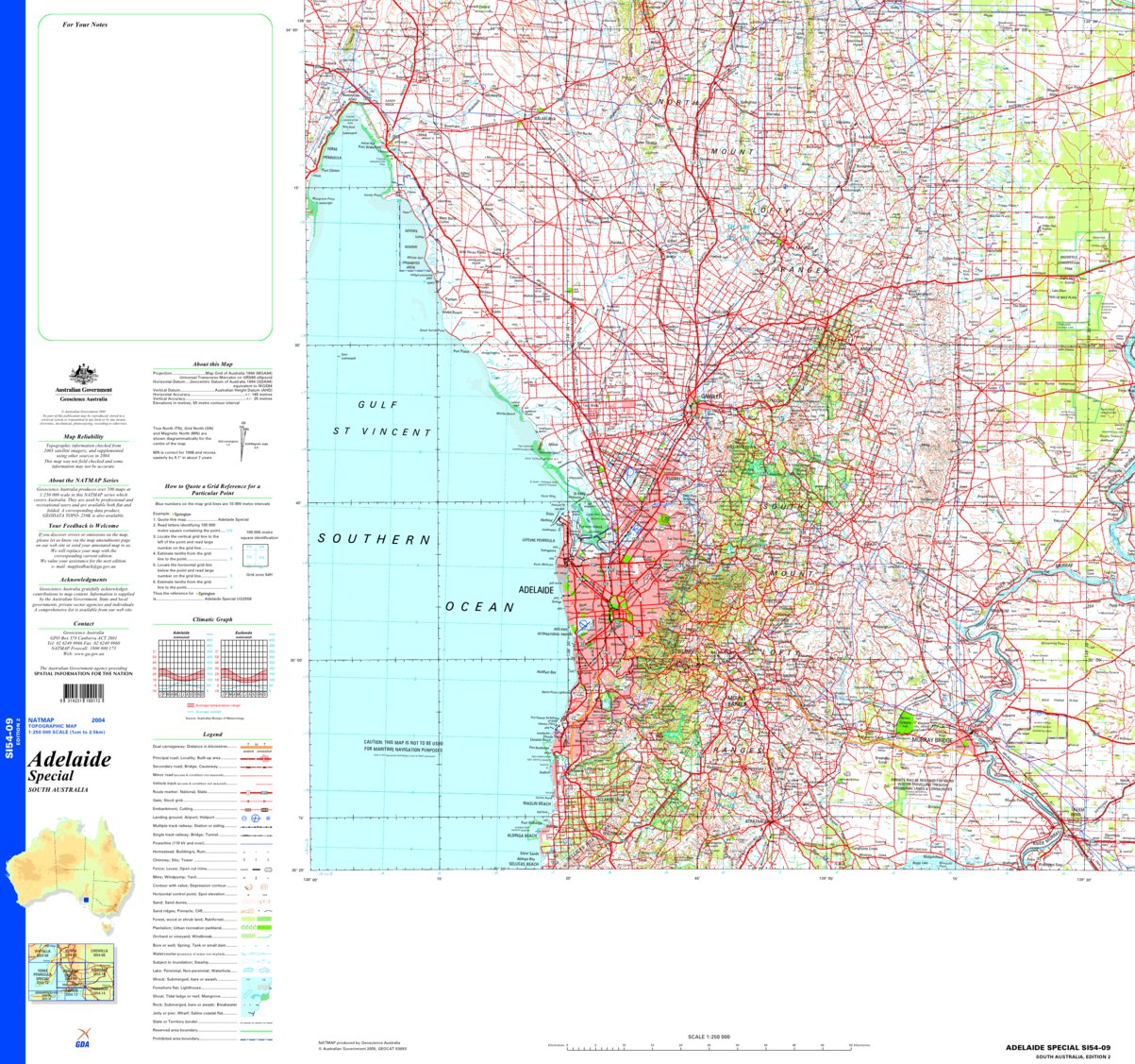Adelaide Special - SI54-09 Map by Geoscience Australia | Avenza Maps