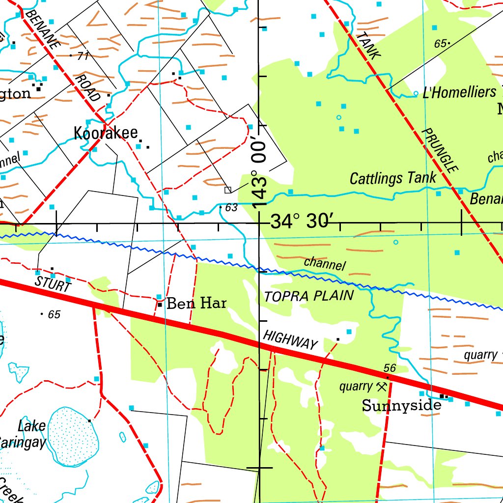Balranald SI54 - 12 Map by Geoscience Australia | Avenza Maps