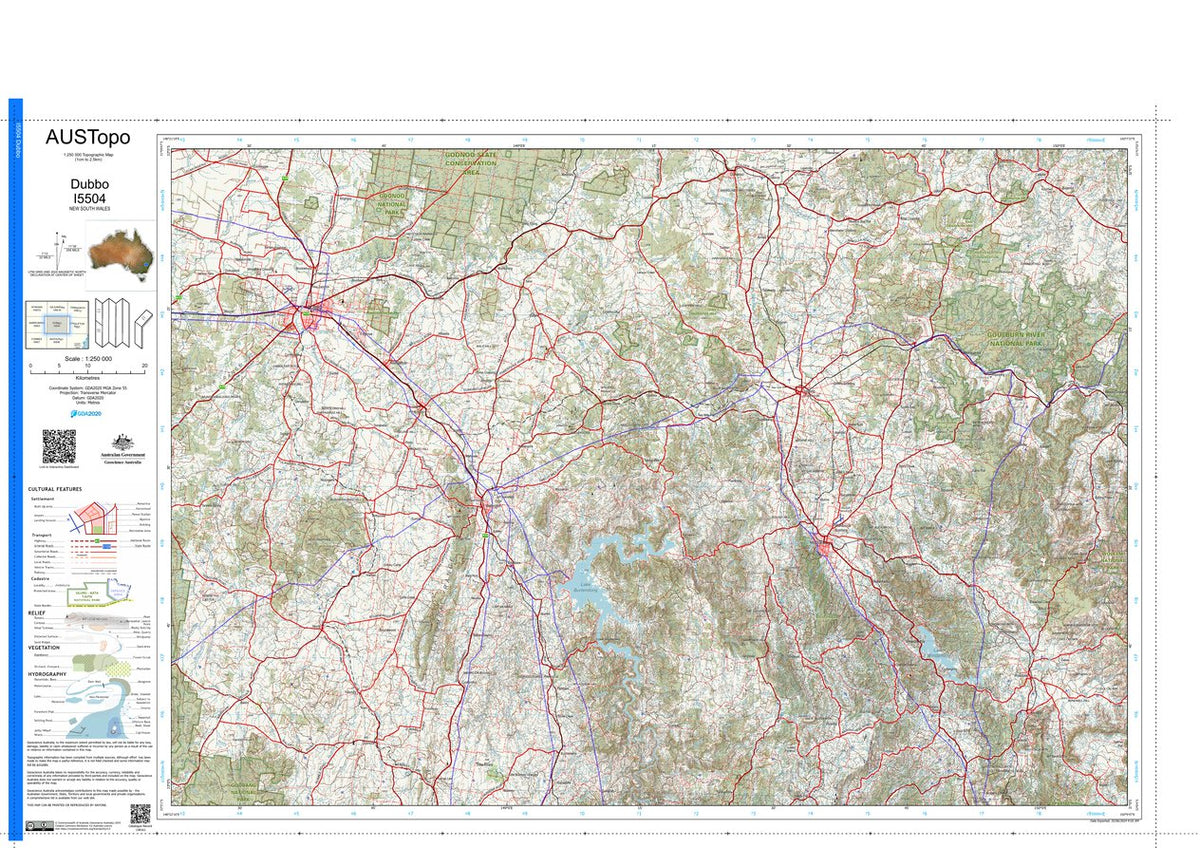 Dubbo I5504 Map by Geoscience Australia | Avenza Maps
