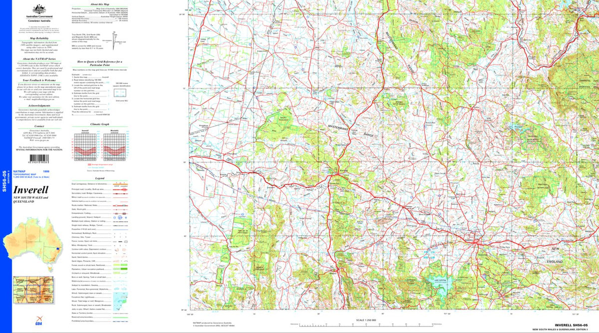 Inverell SH56 - 05 Map by Geoscience Australia | Avenza Maps