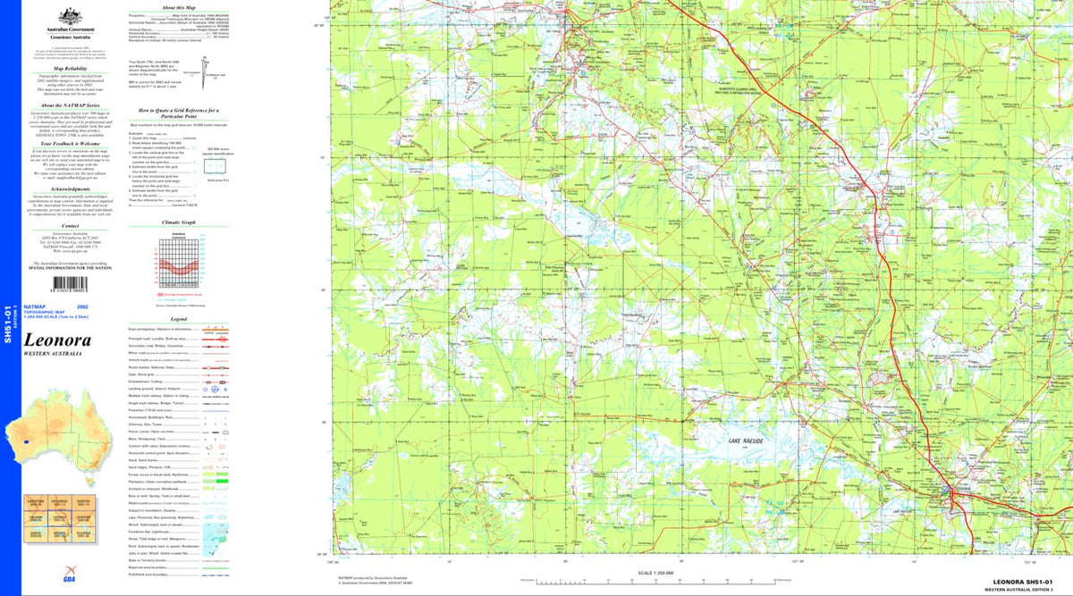 Leonora SH51 - 01 Map by Geoscience Australia | Avenza Maps