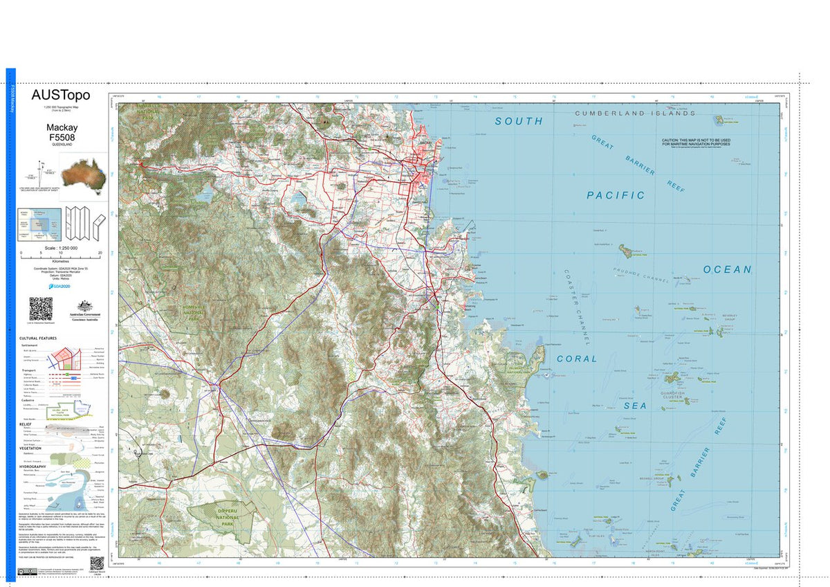 Mackay F5508 Map by Geoscience Australia | Avenza Maps