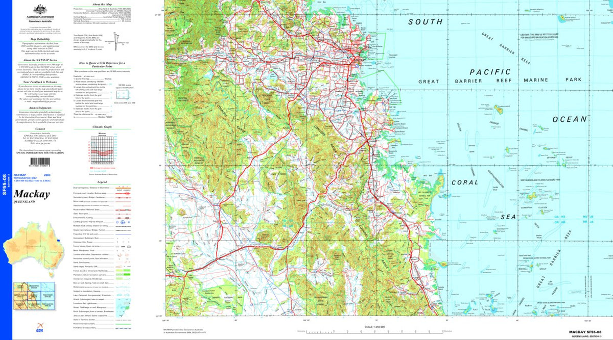 Mackay SF55 - 08 Map by Geoscience Australia | Avenza Maps