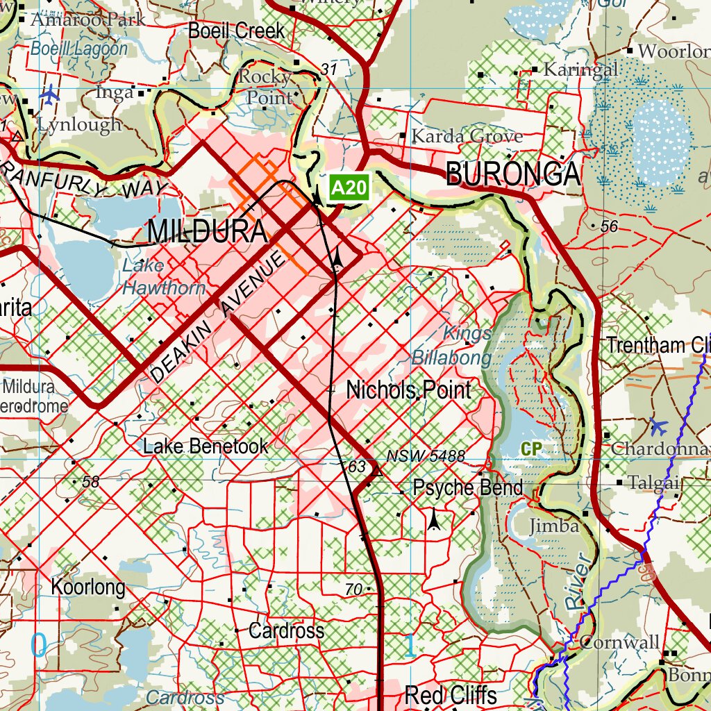 Mildura I5411 Map by Geoscience Australia | Avenza Maps