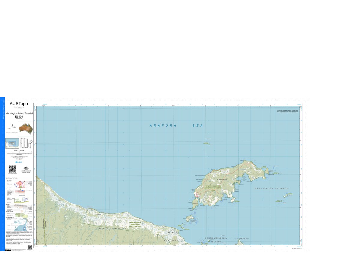 Mornington Island Special E5401 Map by Geoscience Australia | Avenza Maps