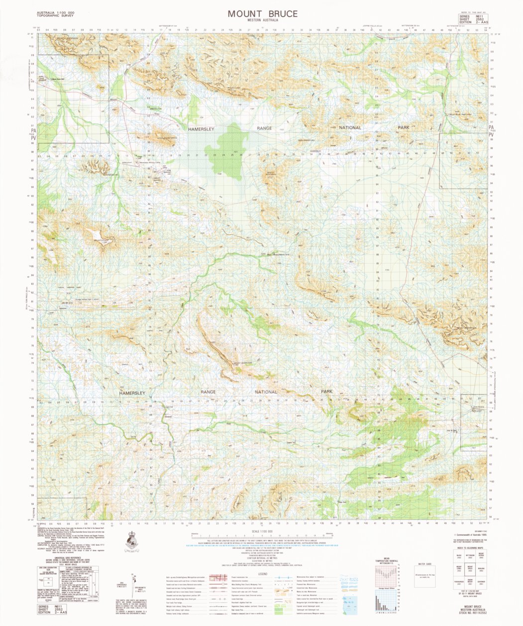 Mount Bruce (2552) Map by Geoscience Australia | Avenza Maps