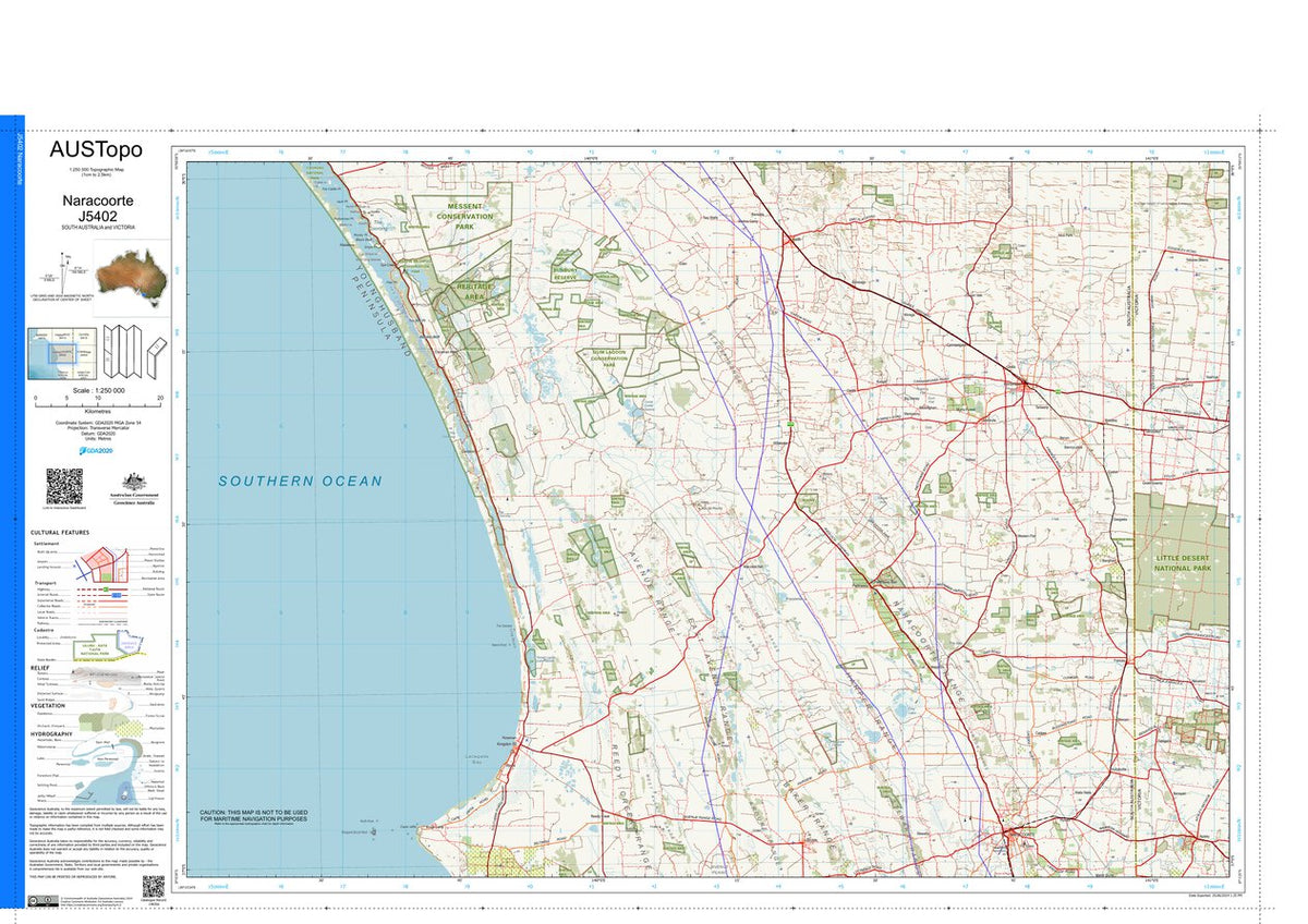 Naracoorte J5402 Map by Geoscience Australia | Avenza Maps