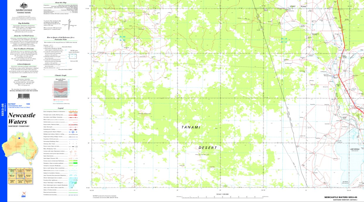 Newcastle Waters SE53 - 05 Map by Geoscience Australia | Avenza Maps