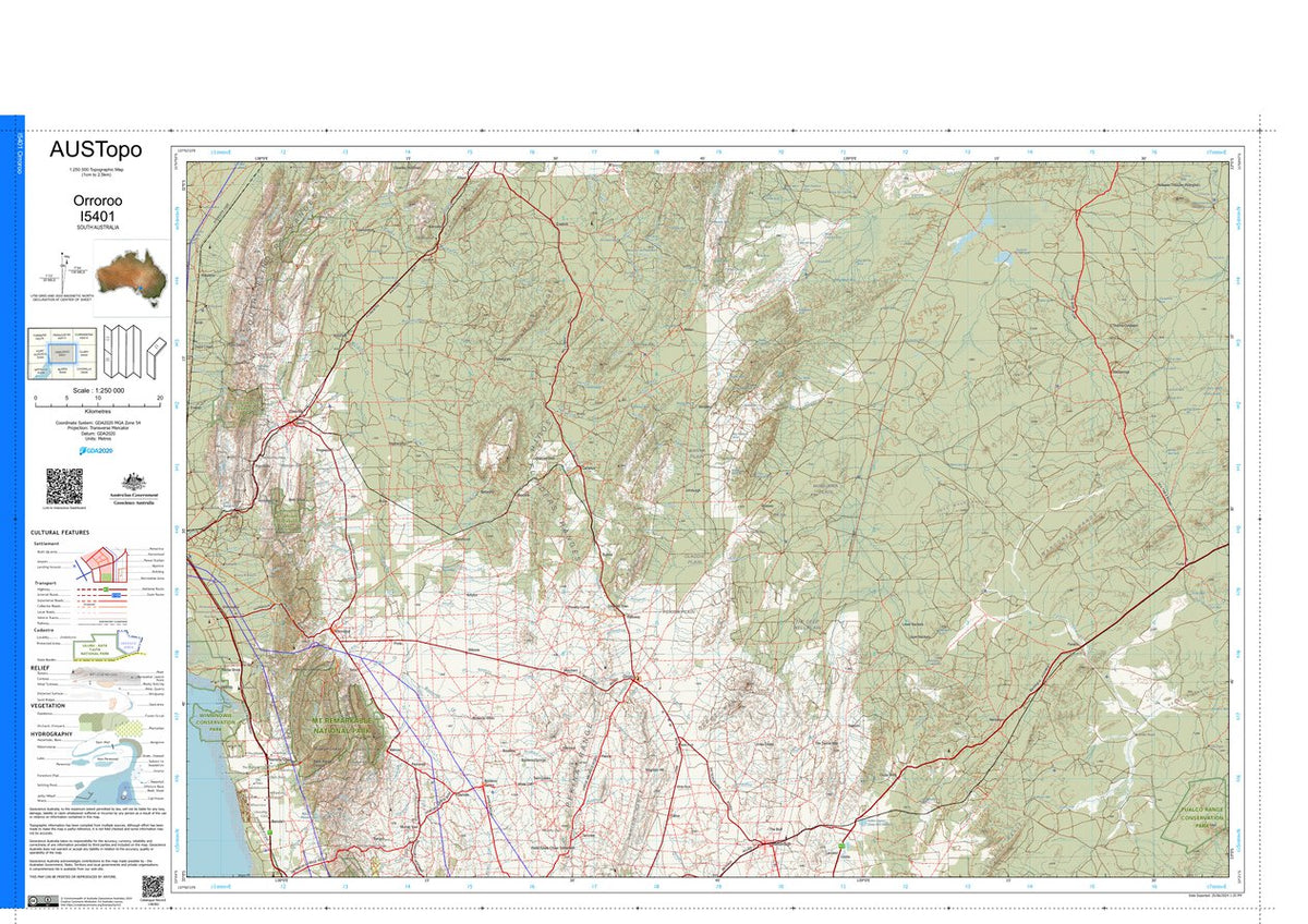 Orroroo I5401 Map by Geoscience Australia | Avenza Maps