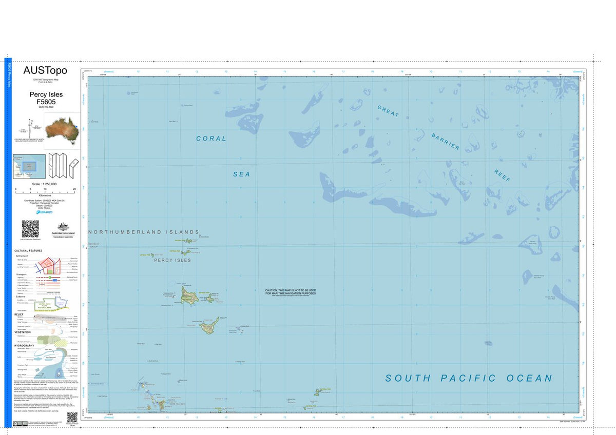 Percy Isles F5605 Map by Geoscience Australia | Avenza Maps