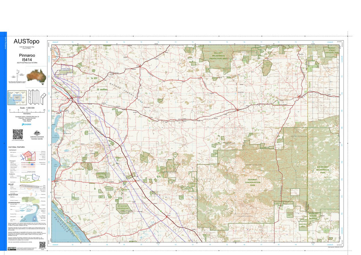 Pinnaroo I5414 Map by Geoscience Australia | Avenza Maps