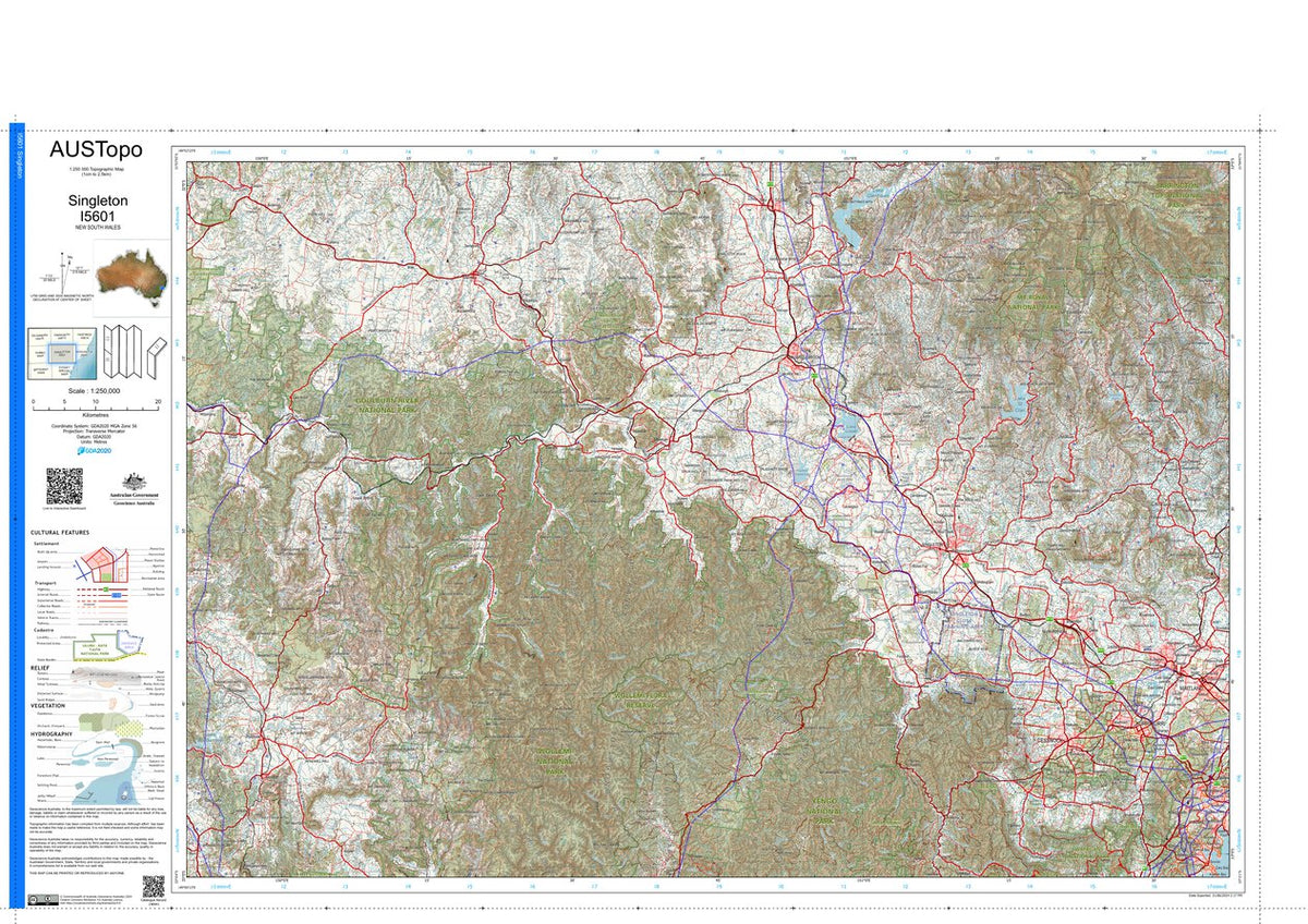 Singleton I5601 Map by Geoscience Australia | Avenza Maps