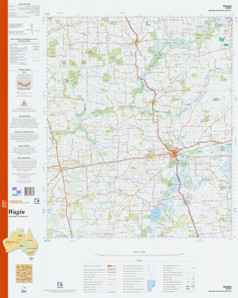 Wagin (2331) Map by Geoscience Australia | Avenza Maps