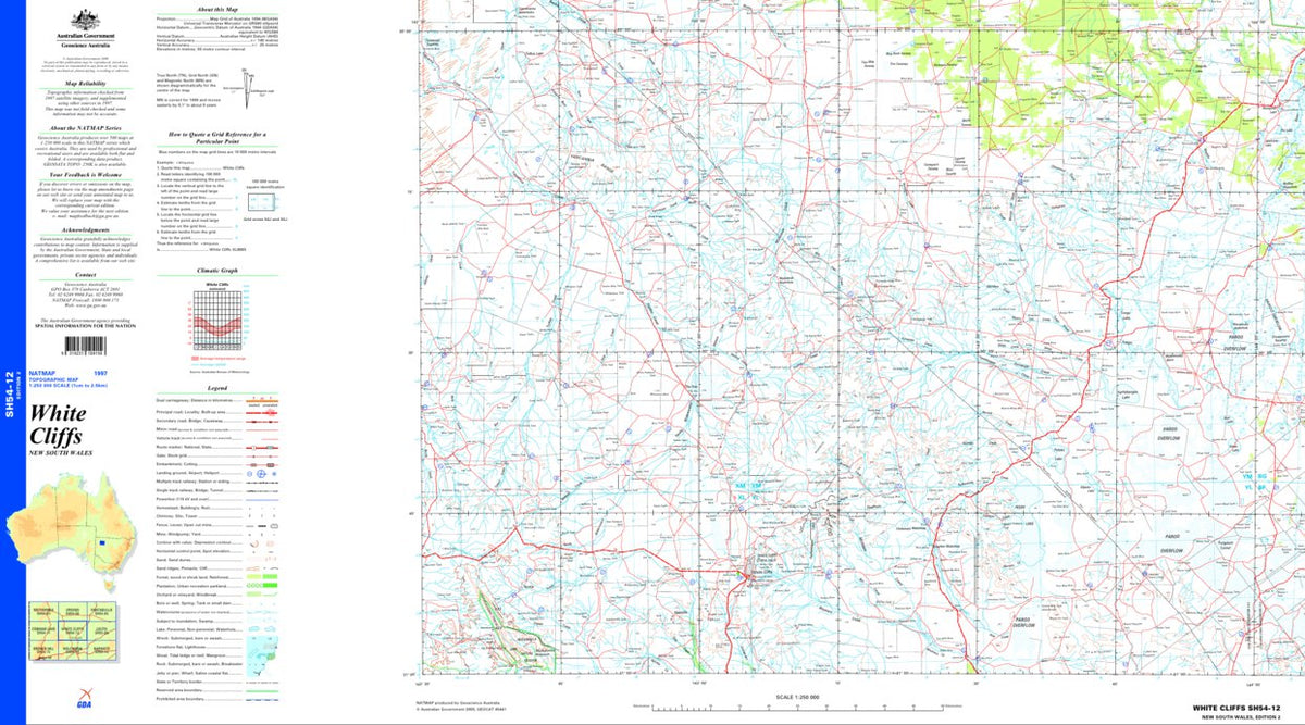 White Cliffs SH54 - 12 Map by Geoscience Australia | Avenza Maps