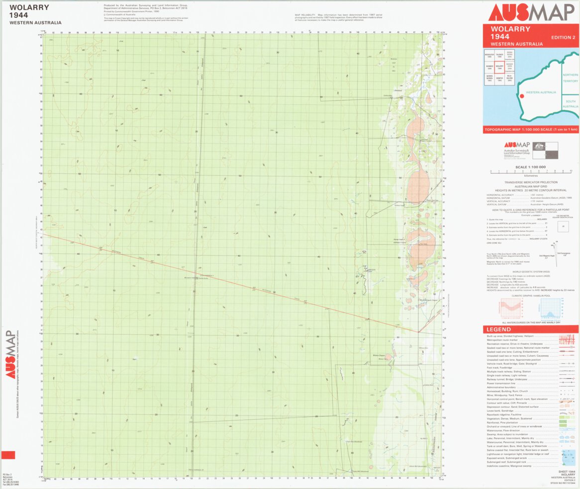 Wolarry (1944) Map by Geoscience Australia | Avenza Maps