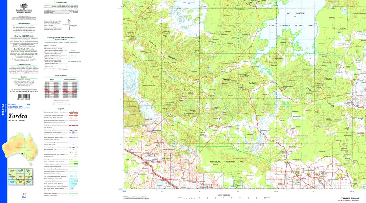 Yardea SI53 - 03 Map by Geoscience Australia | Avenza Maps