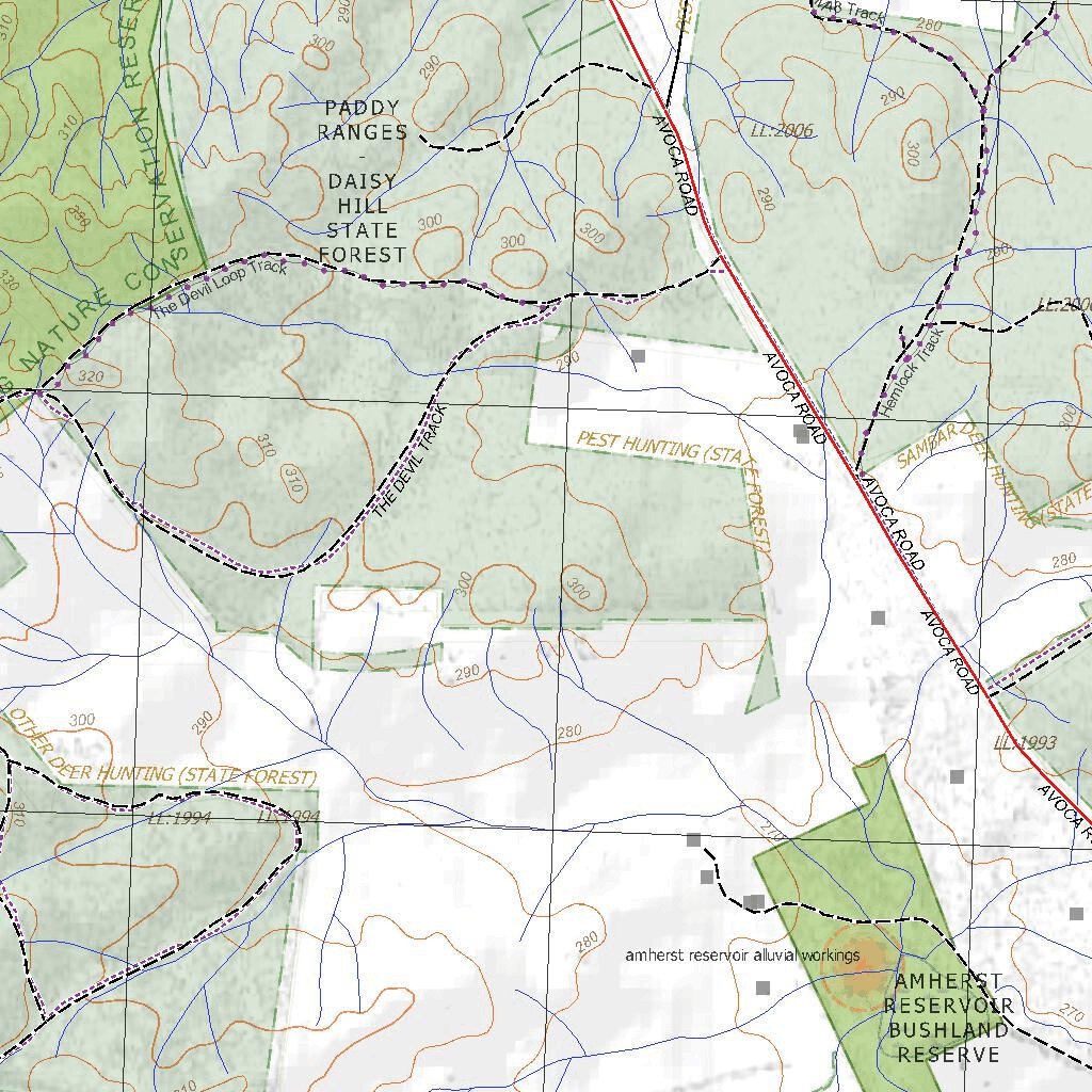 Getlost Map 7623-4 MARYBOROUGH Victoria Topographic Map V16b 1:25,000 ...