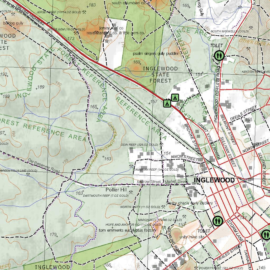 Getlost Map 7624-1 INGLEWOOD Victoria Topographic Map V16b 1:25,000 by ...