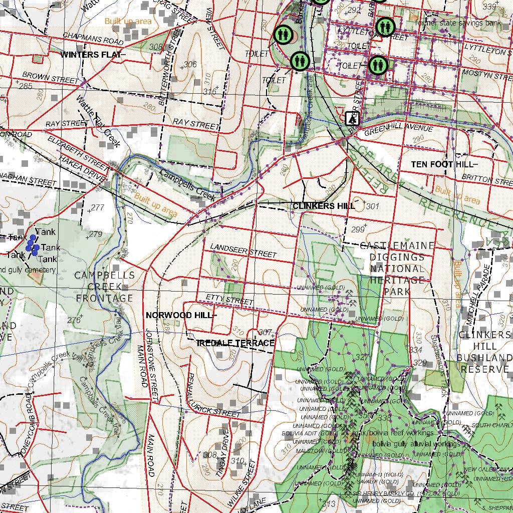 Getlost Map 7723-4 CASTLEMAINE Victoria Topographic Map V16b 1:25,000 ...