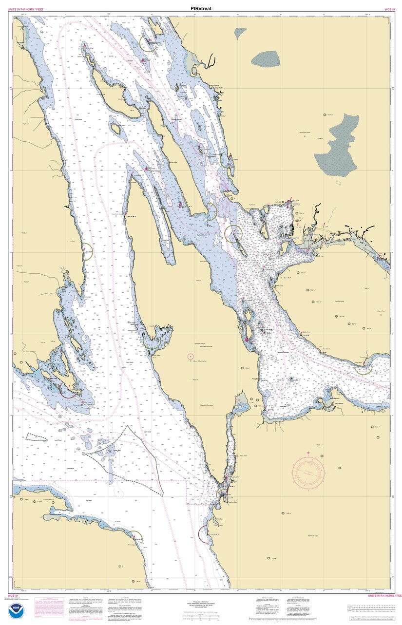 Glacier Bay - Pt. Retreat/Auke Bay NOAA ENC Map by Glacier Bay National ...