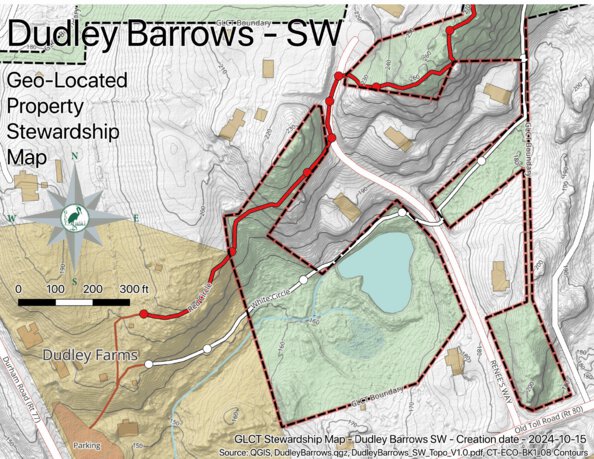 Dudley Barrows Preserve Stewardship Map, Southwest Section by GLCT ...
