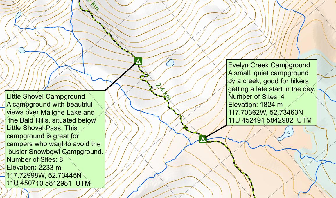 Jasper National Park Skyline Trail Map by GoTrekkers Ltd | Avenza Maps
