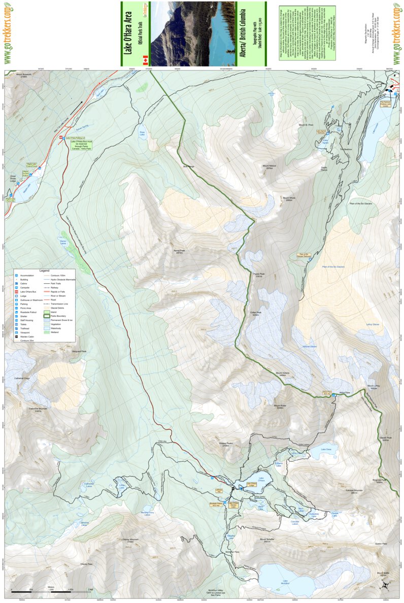 Lake O'hara Area Map by GoTrekkers Ltd | Avenza Maps