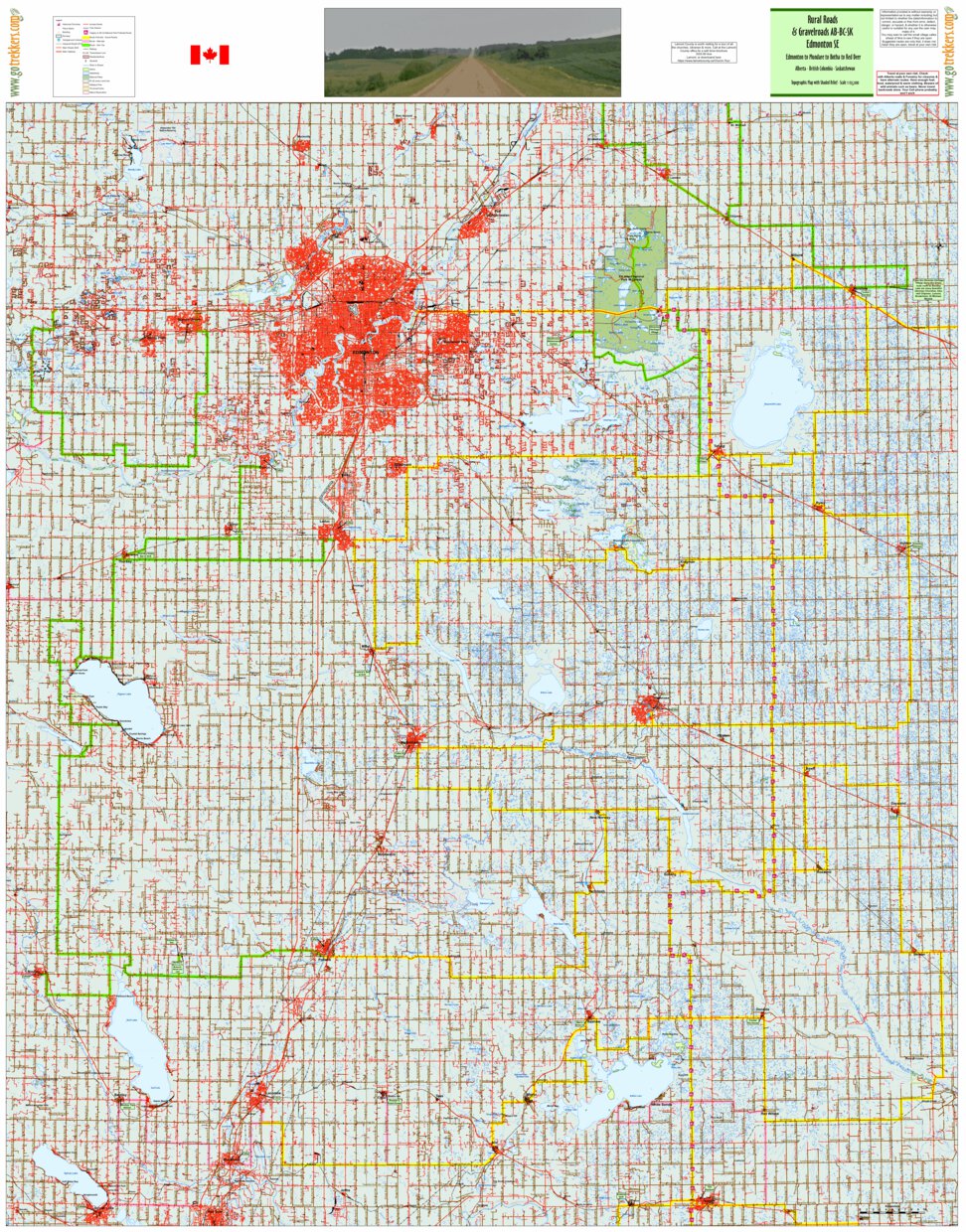 Rural Road Maps by GoTrekkers - Edmonton SE 2024 Map by GoTrekkers Ltd ...