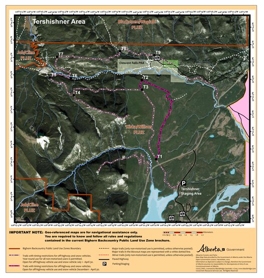 Bighorn Backcountry - Tershishner Area Map by Government of Alberta ...