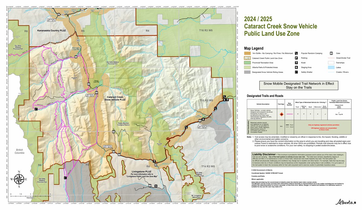 Cataract Creek Public Lands Use Zone - Winter Map by Government of ...