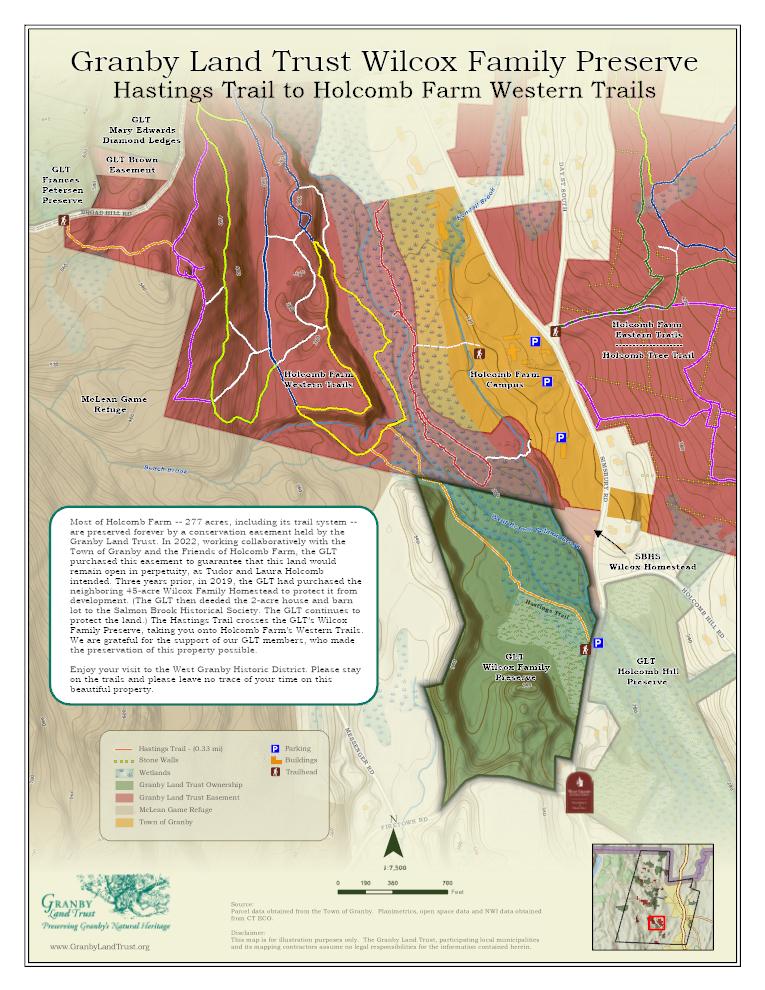 GLT Wilcox Family Preserve Hastings Trail Map by Granby Land Trust ...