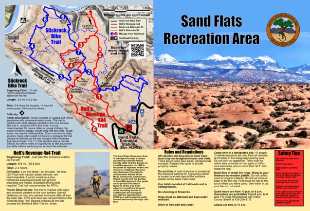 Sand Flats Recreation Area (Slickrock/Hell's) Map by Grand County Utah ...