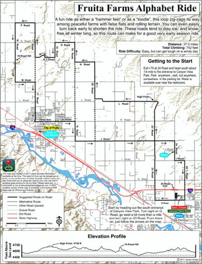 Fruita Farms Alphabet Ride Map by Grand Junction, Colorado Cycling Maps ...