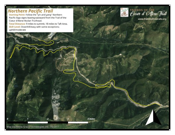 Bike Trail - Northern Pacific Trail Map by Gravis Technologies, Inc ...