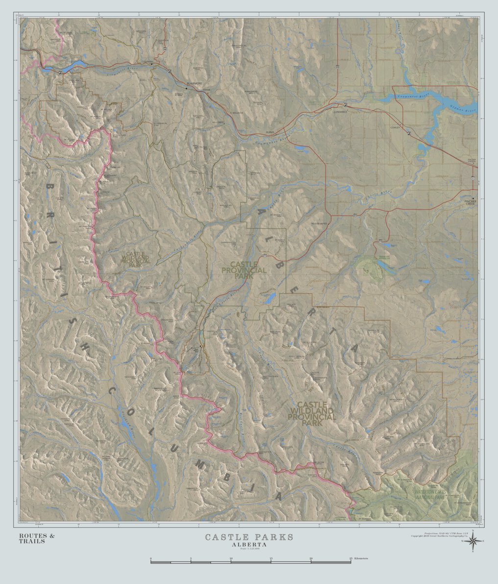 Castle Parks Routes and Trails Map by Great Northern Cartography Co ...