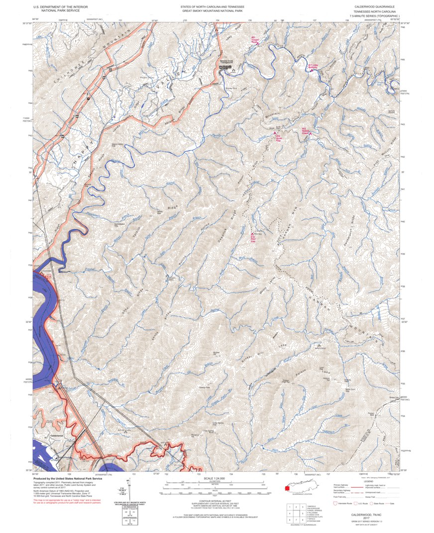 NPS Calderwood 2017 Map by Great Smoky Mountains National Park | Avenza ...