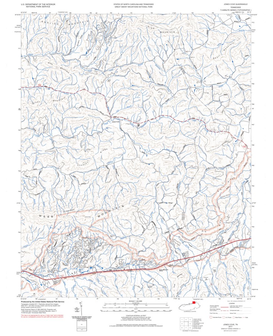 NPS Jones Cove 2017 Map by Great Smoky Mountains National Park | Avenza ...