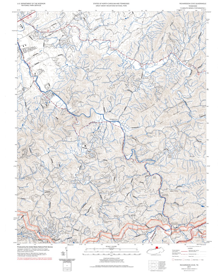 NPS Richardson Cove 2017 Map by Great Smoky Mountains National Park ...