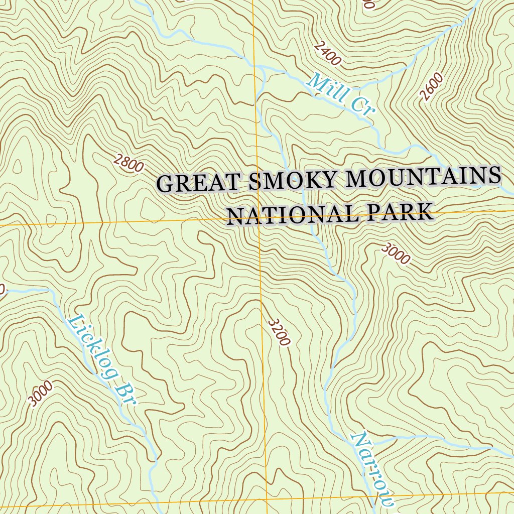 Smoky Mountains Topographic Map National Geographic Great Smoky
