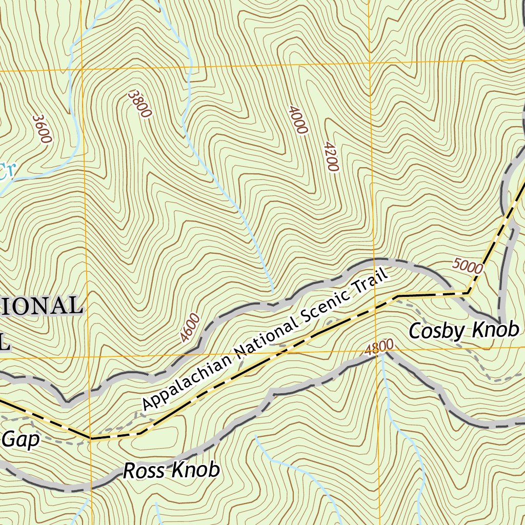 NPS/USGS 2016 Luftee Knob Topographic Map by Great Smoky Mountains ...