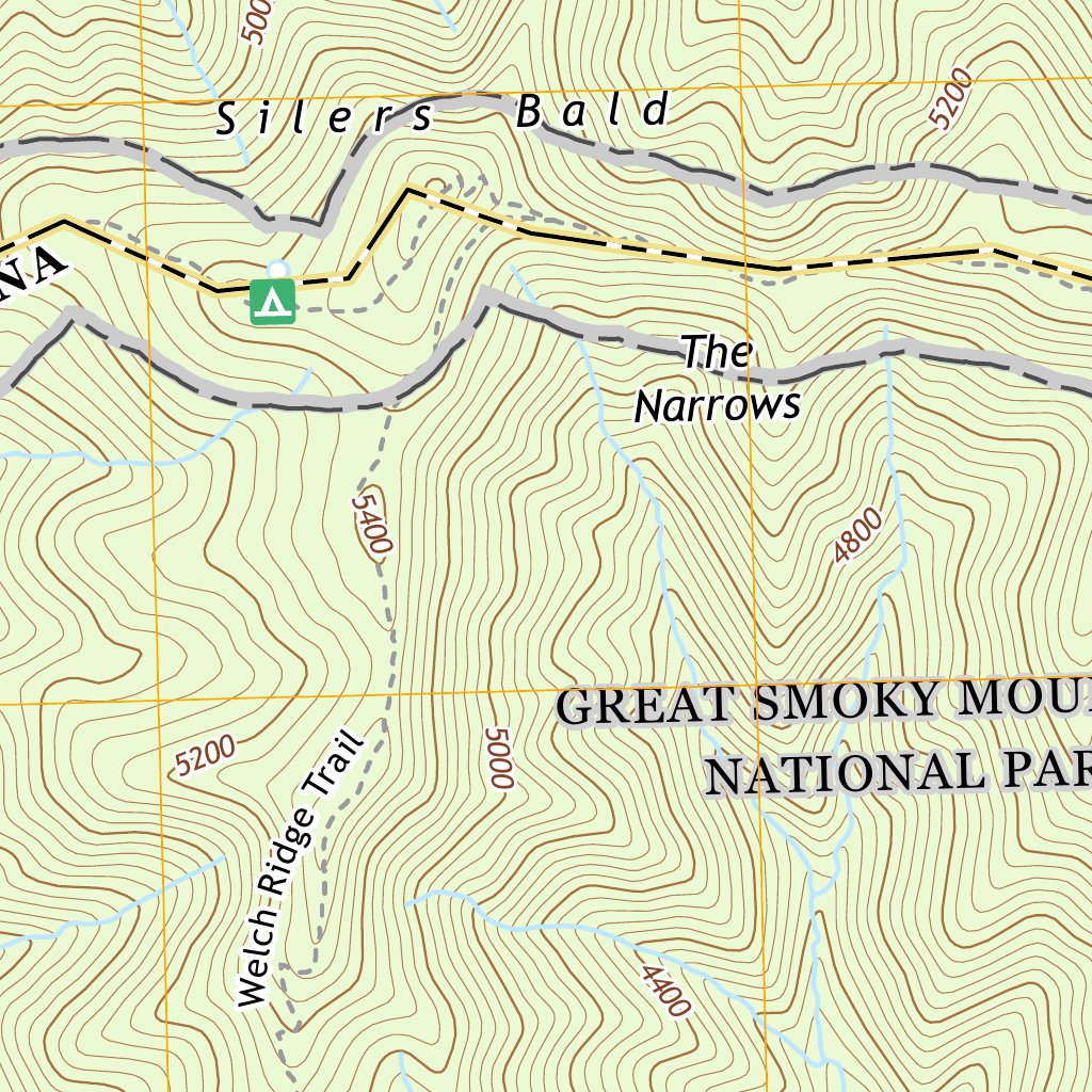 NPS/USGS 2016 Silers Bald Topographic Map by Great Smoky Mountains ...
