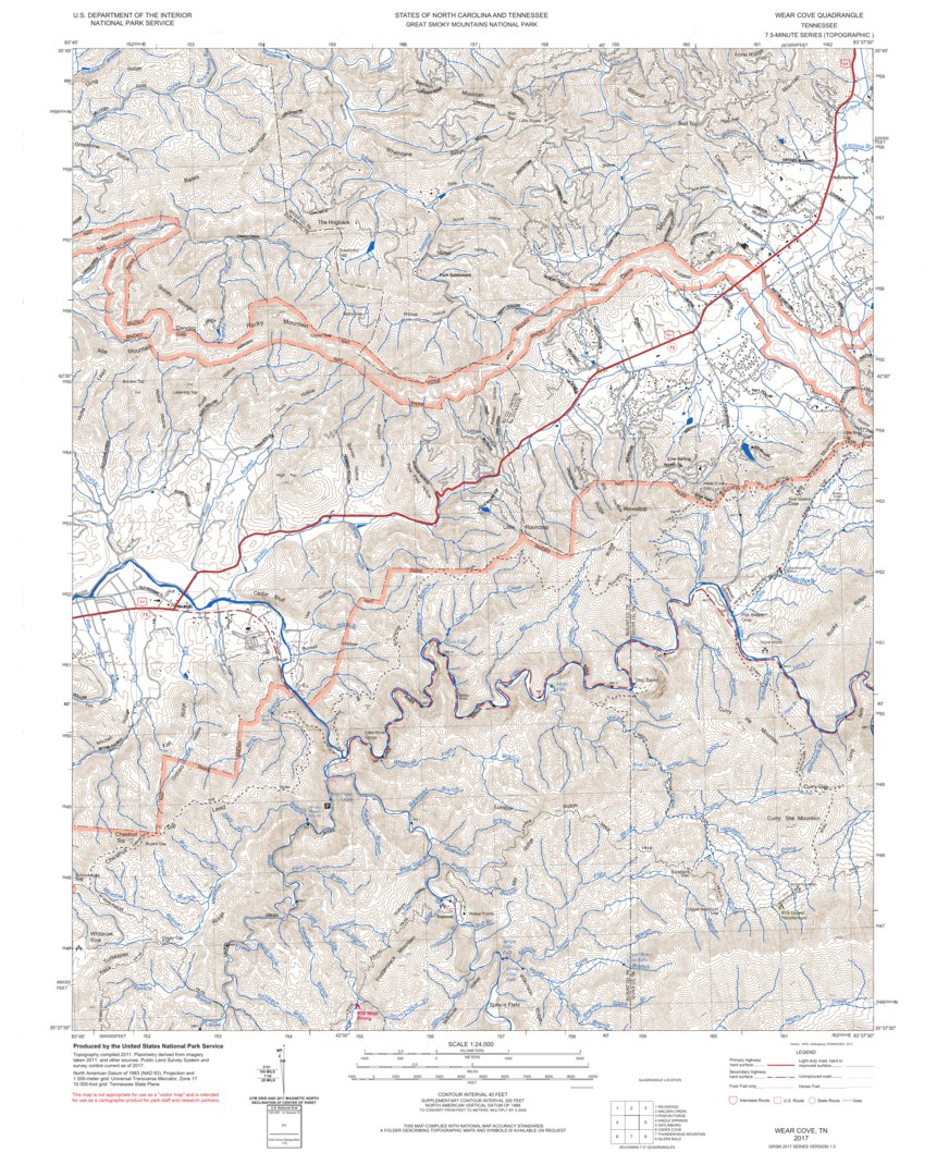 NPS Wear Cove 2017 Map by Great Smoky Mountains National Park | Avenza Maps