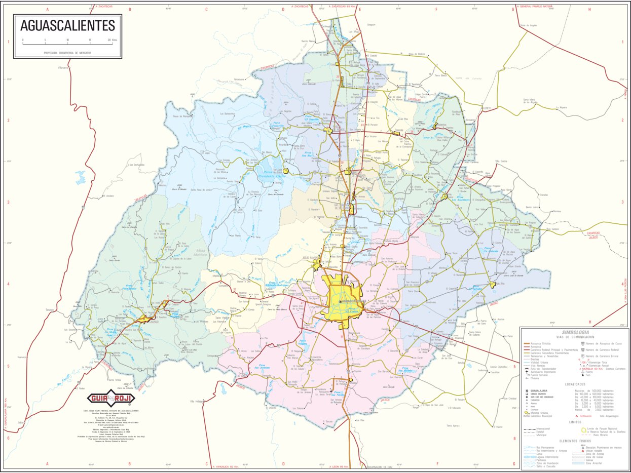 Aguascalientes / Estado / 1 Map by Guia Roji | Avenza Maps