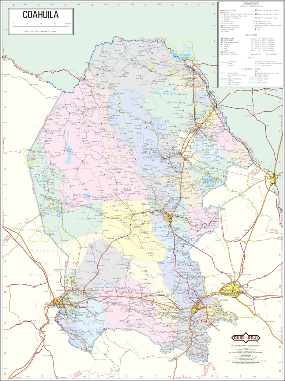 Coahuila / Estado / 5 Map by Guia Roji | Avenza Maps