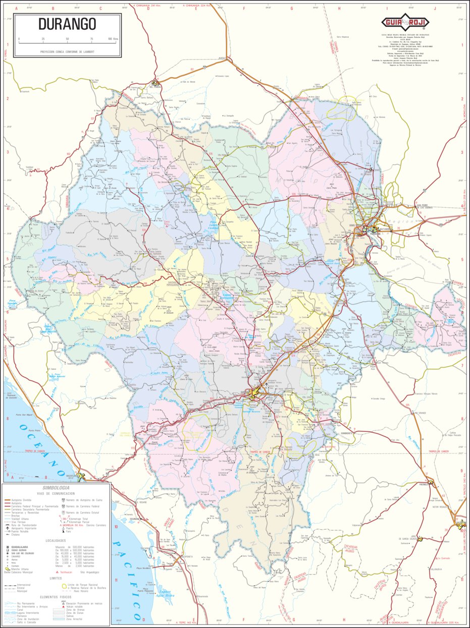 Durango / Estado / 10 Map by Guia Roji | Avenza Maps