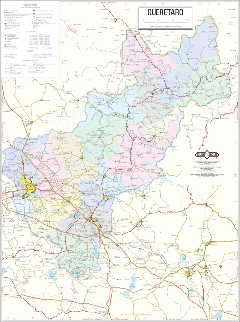 Queretaro / Estado / 22 Map by Guia Roji | Avenza Maps